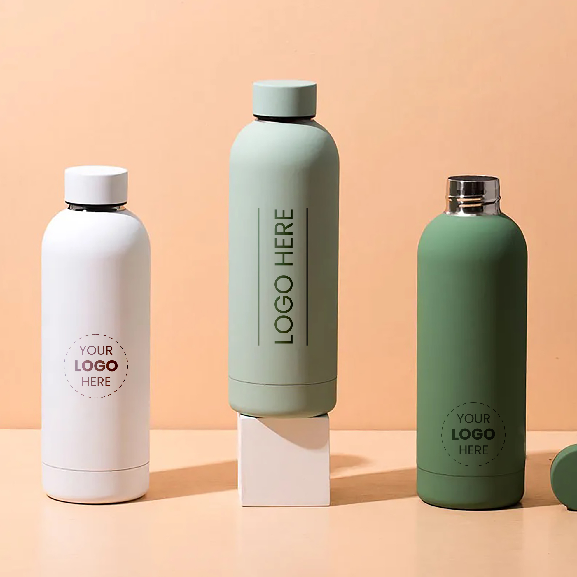 Rubber-Coated Stainless Steel Water Bottle - Creative Mind & Design